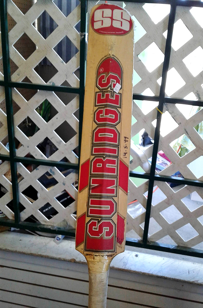 That vintage Sunridges cricket bat isn't just sporting equipment&mdash;it's a conversation piece waiting to transform your den into a British gentleman's club.