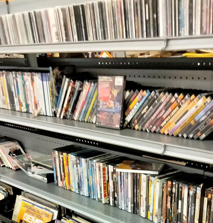 The DVD section&mdash;where $2 buys you a movie night that doesn't require remembering your streaming password or arguing over what to watch.