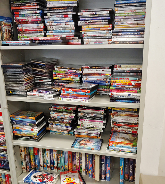 Your movie marathon collection starts here, where DVDs stack up like entertainment gold mines waiting to be discovered.