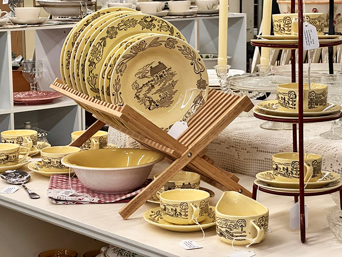 Grandmother's china cabinet come to life! This vintage dinnerware collection is ready to host the most elegant imaginary tea party of your life.