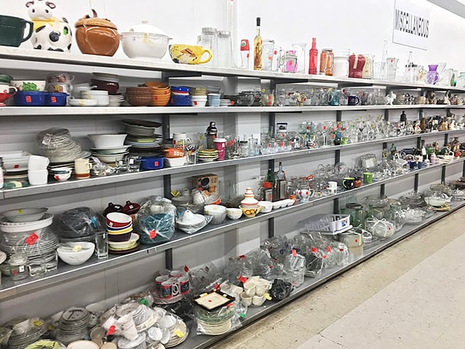 Mismatched dishes tell a thousand stories – that cow-shaped creamer might have poured milk for someone's grandmother or starred at a farmhouse-themed brunch.