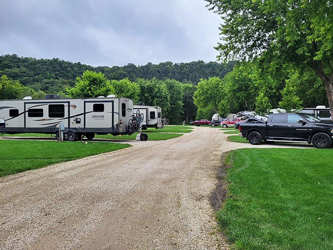 Eagle Cliff sits where the river bends and the bluffs rise, creating camping spots worthy of early retirement celebrations.