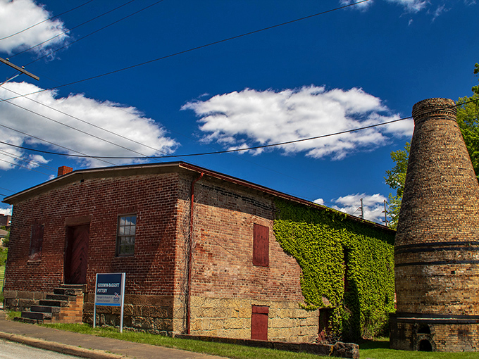 This humble brick building with its distinctive bottle kiln represents East Liverpool's pottery heritage &ndash; where clay dreams were fired into everyday masterpieces.