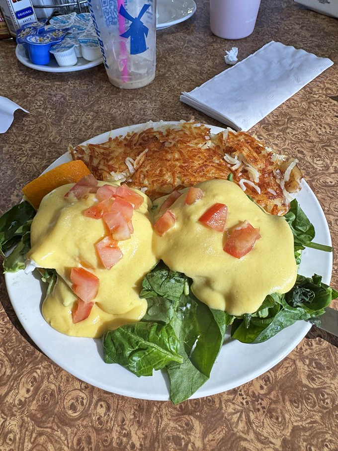 Eggs Benedict that would make the Pope jealous. That hollandaise sauce cascading over English muffins is practically a religious experience.