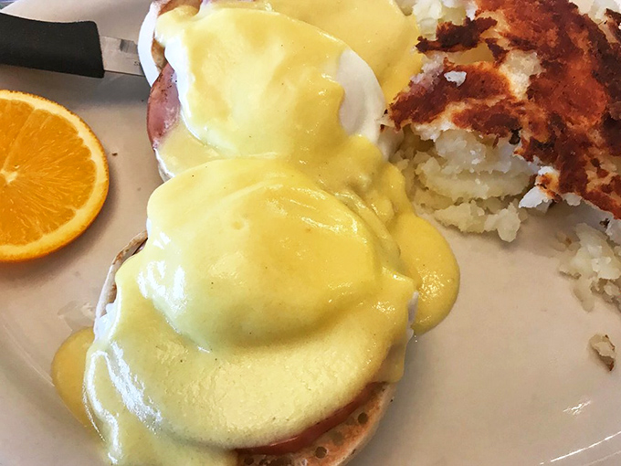 Eggs Benedict done right is the breakfast equivalent of a standing ovation. That hollandaise sauce looks so velvety it could moonlight as a luxury bedspread.