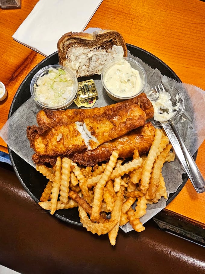 This isn't just fish fry &ndash; it's a Wisconsin religious experience. Golden-battered perfection with fries so crispy they deserve their own fan club.