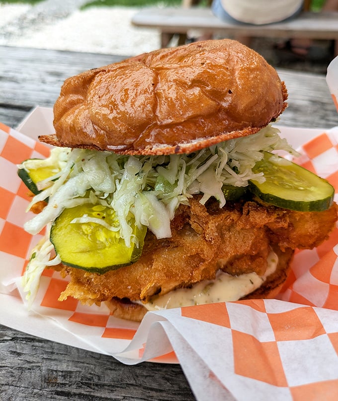 That fish sandwich is stacked higher than your expectations, and somehow it still manages to exceed every single one.