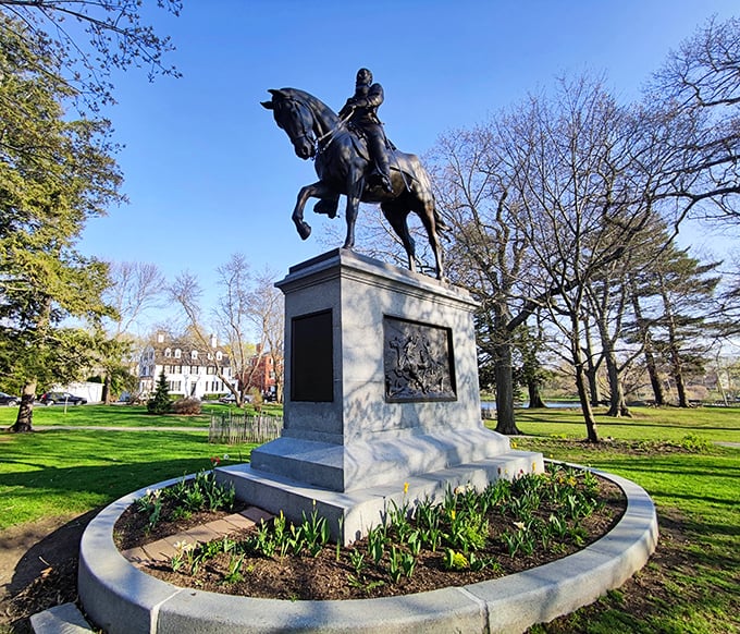 The Fitz John Porter statue stands watch over Portsmouth, reminding us that history here isn't confined to museums.
