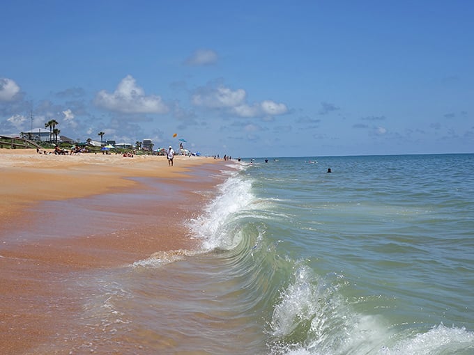 That distinctive orange-hued sand isn't a filter effect &ndash; it's Mother Nature's signature coquina shell blend that makes Flagler Beach uniquely photogenic.