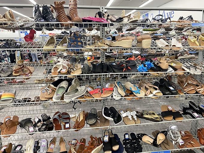 A footwear mosaic where every pair tells a story&mdash;from barely-worn designer sandals to those boots that were clearly made for more than walking.