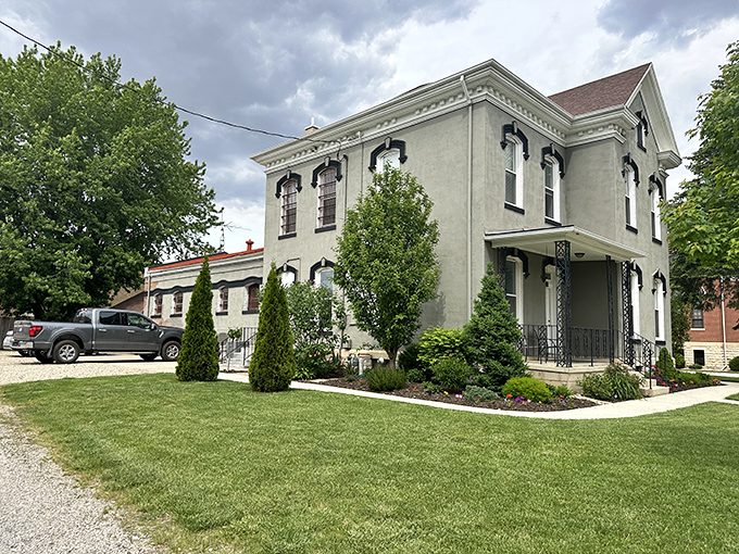 This stately Victorian-era building whispers tales of yesteryear, when architectural details weren't considered optional budget items.