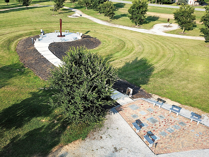 Freedom Grove offers a moment of reflection amid manicured grounds, where patriotism isn't just a concept but a carefully tended garden.