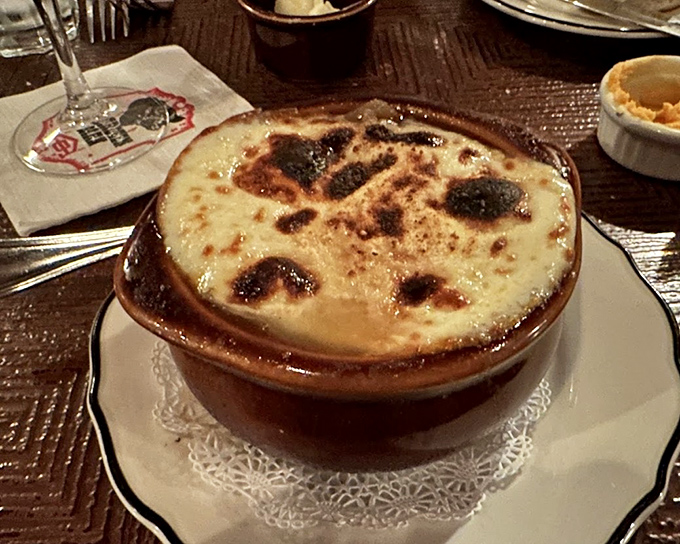 French onion soup with that golden, bubbling cheese top is basically a hug in a crock.