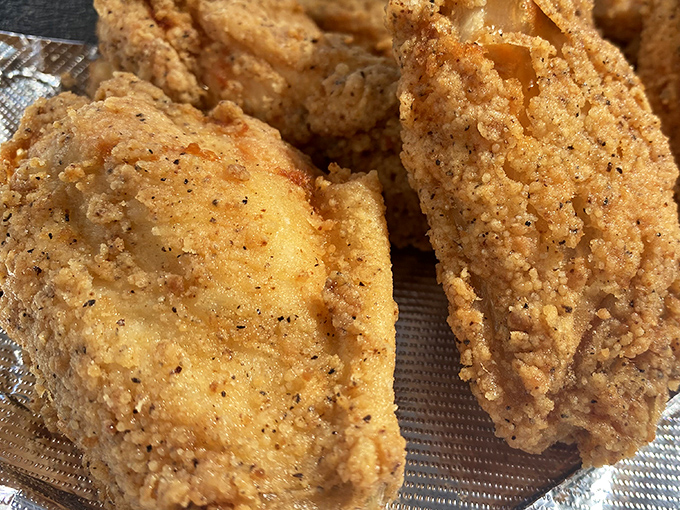 Golden-fried chicken that crackles with each bite, seasoned to perfection. Colonel who? This bird has found its higher calling.