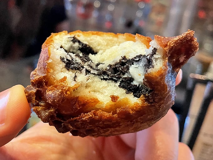 The deep-fried Oreo&mdash;where childhood nostalgia meets adult indulgence. One bite and you'll wonder why all cookies don't get the hot oil treatment.