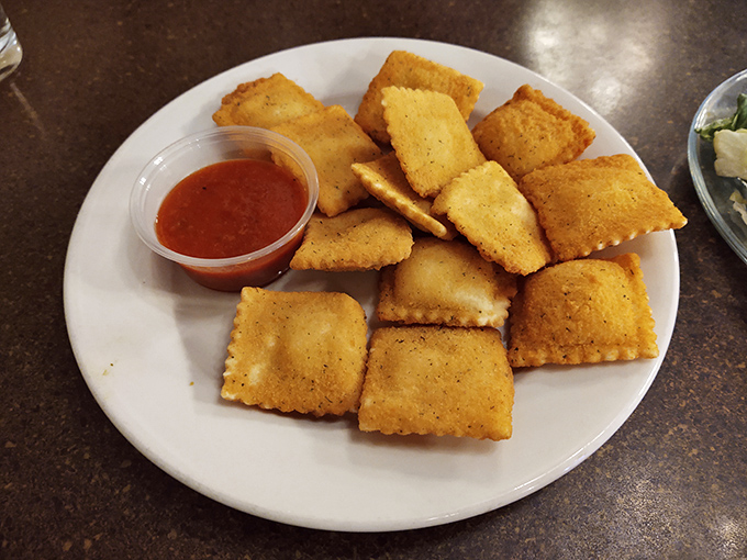 Fried ravioli: crispy on the outside, molten on the inside, and the perfect vehicle for delivering that magnificent marinara to your taste buds.