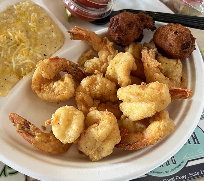 Golden treasures from the Gulf: these fried shrimp aren't just seafood&mdash;they're little crispy love letters from the ocean to your taste buds.