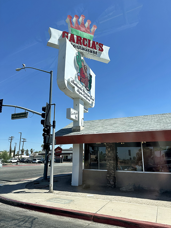 Garcia's Restaurant's crown-topped sign has likely witnessed thousands of satisfied diners leaving with fuller bellies and lighter wallets.