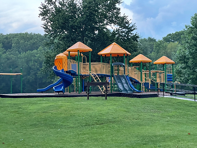 This playground complex looks like it was designed by someone who actually remembered what it's like to be a kid.