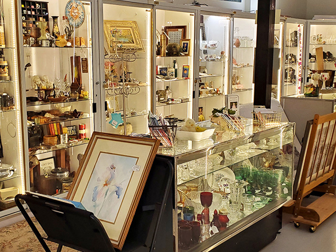 Gleaming display cases protect delicate treasures while tempting you to press your nose against the glass like a kid at a candy store.