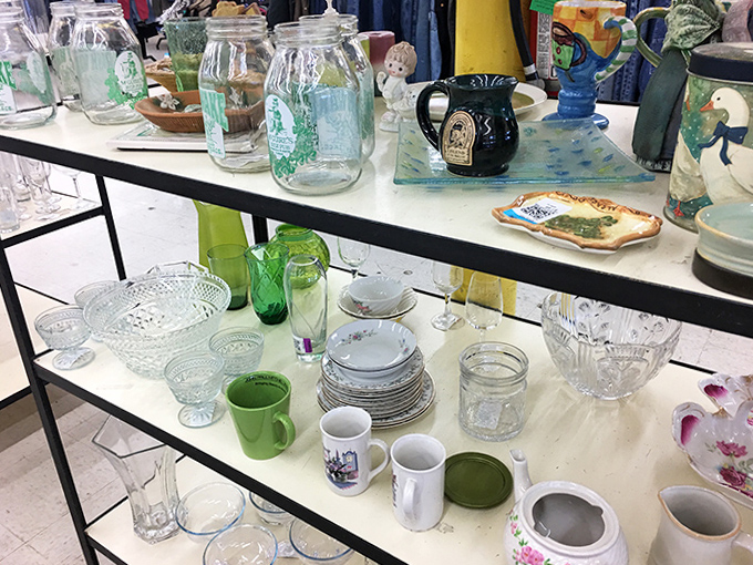 Glassware that's lived previous lives stands ready for new stories&mdash;from vintage mason jars to delicate stemware waiting for your next toast.