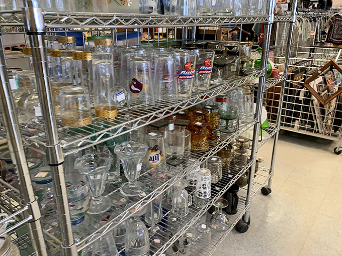 Glassware so plentiful you could host Thanksgiving dinner for the entire neighborhood without breaking the bank or matching sets. 