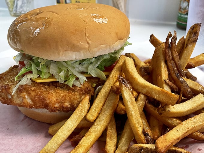 That halibut sandwich looks like it could solve most of life's problems, or at least today's hunger situation.