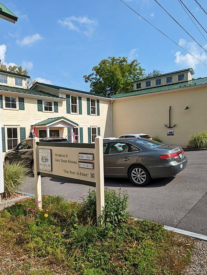 The Skaneateles Historical Society's sign promises "The Past Is Here," and judging by the classic architecture, they're not kidding.