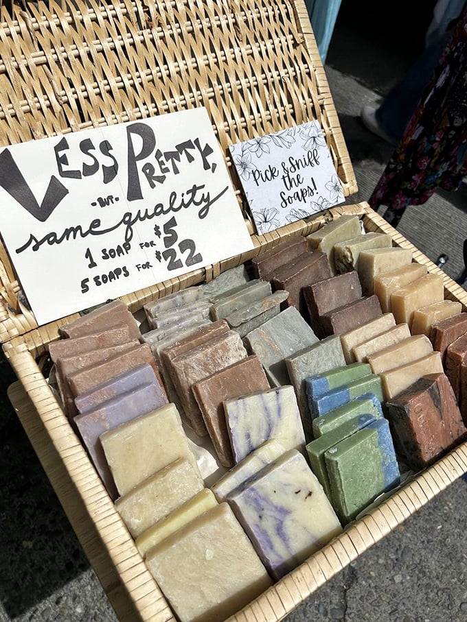 Less pretty, same quality. Handcrafted soaps arranged like an artist's palette, promising to make your morning shower feel like a spa retreat.