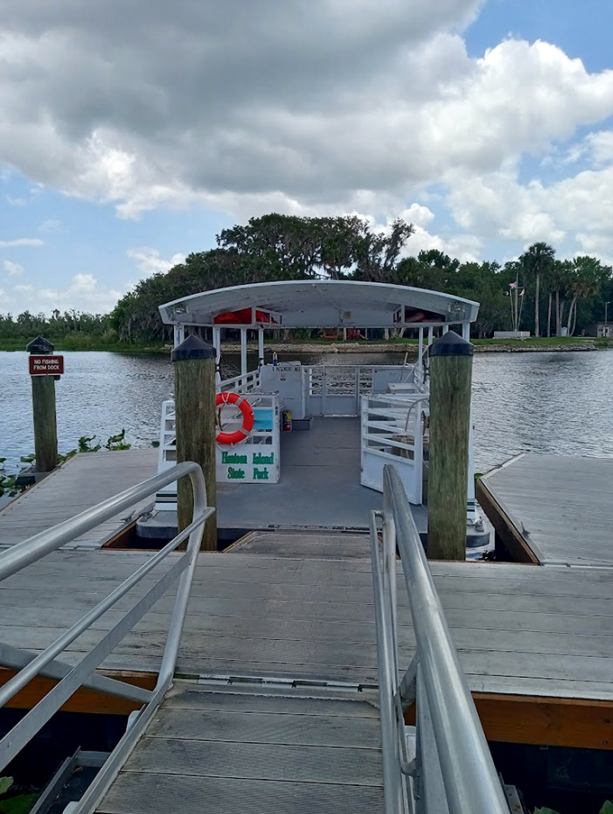 The Hontoon Island ferry awaits, ready to transport you across the St. Johns River into another era entirely.