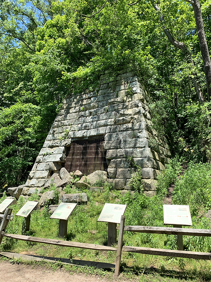 The Hope Furnace stands like a stone sentinel, a reminder that before this was a place of leisure, it was a place of industry and innovation.