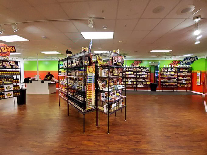 A hot sauce heaven that'll make your taste buds dance and your wallet sing. Spice up your shopping trip with some culinary exploration!