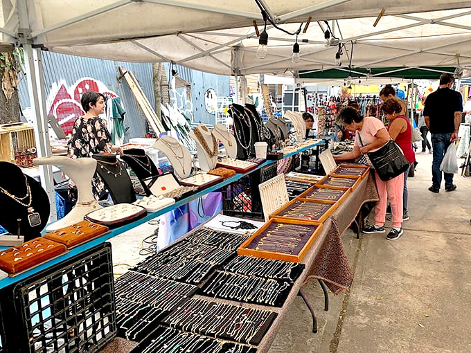 Jewelry displays that make magpies of us all. Each necklace and bracelet waiting to become someone's "where did you get that?" conversation starter.