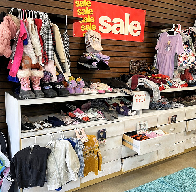 Clearance racks: where $2 price tags create the kind of adrenaline rush usually reserved for winning small lotteries or finding parking at Trader Joe's.