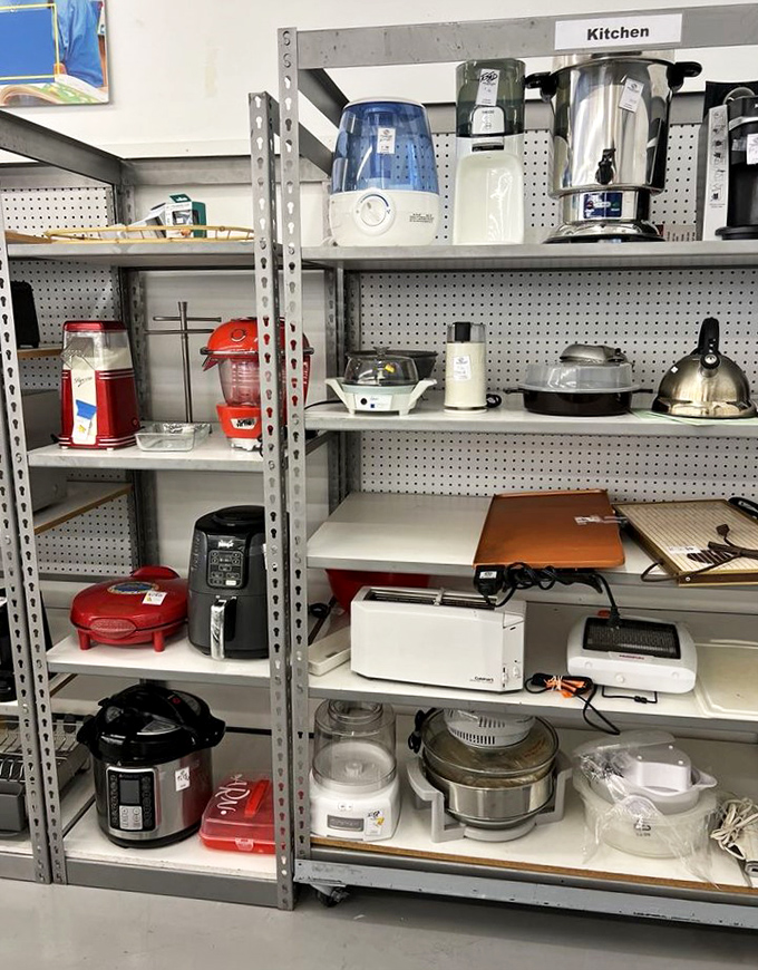 Kitchen appliance heaven where forgotten bread makers and rice cookers get their second chance at culinary stardom.