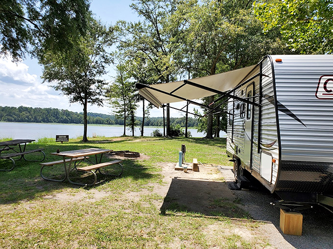 Lakeside camping at its finest&mdash;where your morning coffee comes with a side of spectacular water views and birdsong.
