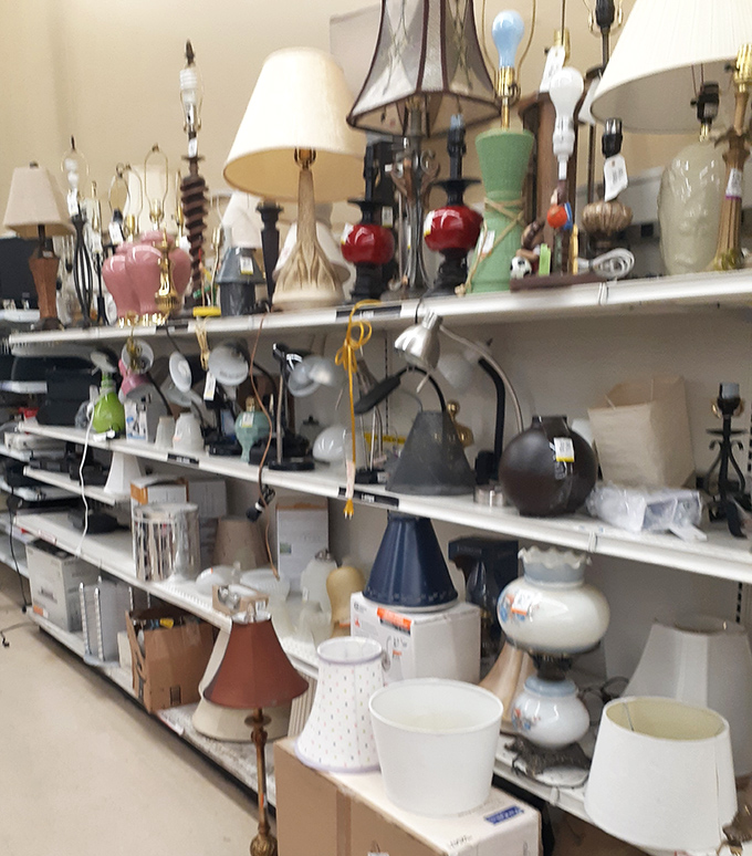 The lamp section: where vintage charm meets "I can't believe someone gave this up!" Illumination inspiration at every turn.