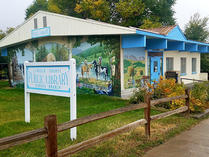 Eureka's library wears its western heritage proudly with murals that tell stories before you even open a book.