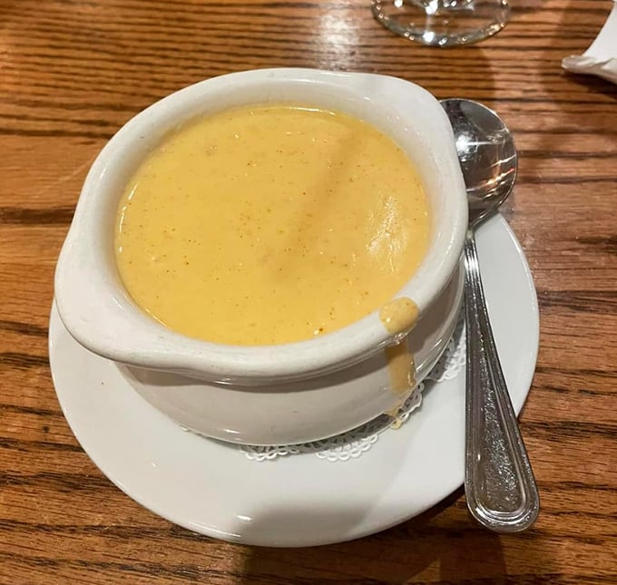 The legendary lobster bisque&mdash;silky, golden, and beckoning with each steam wisp. One spoonful and you'll understand why people make pilgrimages for this bowl.