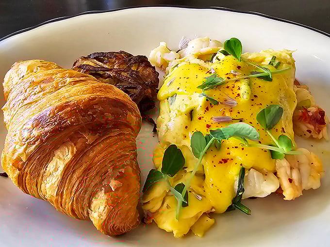 Brunch reaches heavenly heights with this lobster scramble and croissant&mdash;morning glory that's worth setting multiple alarms for.