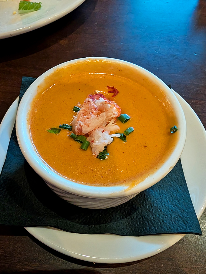 This lobster bisque isn't just soup&mdash;it's a creamy ocean revelation with chunks of lobster playing hide and seek.