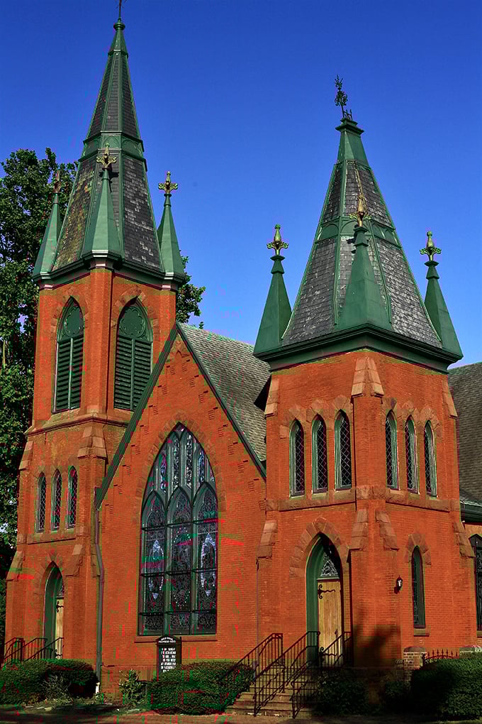 Those green spires reaching skyward make Makemie Memorial Presbyterian Church the spiritual equivalent of architectural jazz&mdash;traditional foundations with unexpected flourishes.