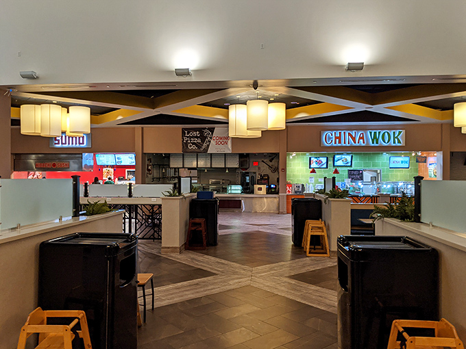 Decision paralysis strikes at the food court where Sumo and China Wok compete for your post-shopping hunger pangs. 
