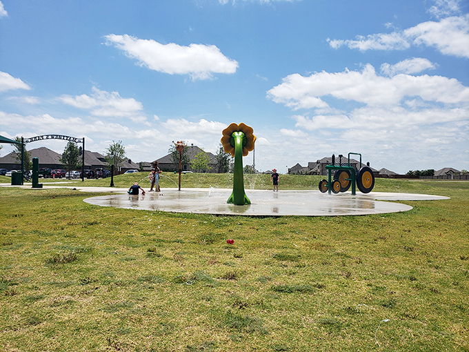 Matthew's Park's splash pad proves that in Texas, battling summer heat becomes a community celebration. Those flower-shaped sprinklers aren't just cooling&mdash;they're memory-makers.