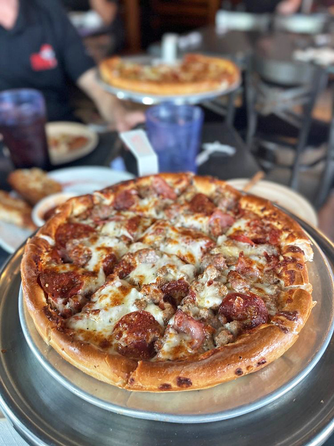 Pepperoni and sausage on a perfectly golden crust&mdash;sometimes the classics need no introduction or apology whatsoever.