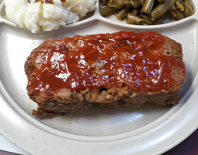 Comfort food doesn't need fancy plating&mdash;this homestyle meatloaf with sides speaks the universal language of "grandma's kitchen."