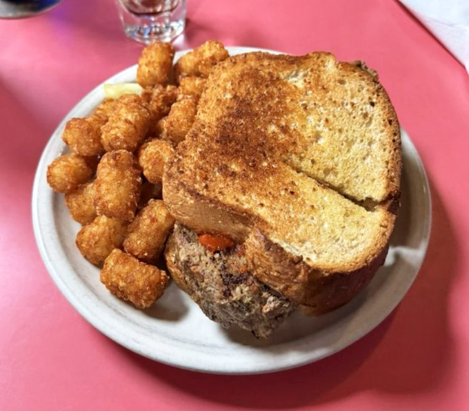 The meatloaf sandwich with tater tots proves that childhood favorites can grow up without losing their charm or ability to comfort.