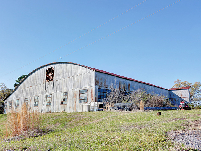 This weathered barn structure whispers tales of Bastrop's agricultural past, standing as a rustic reminder of the town's working roots.