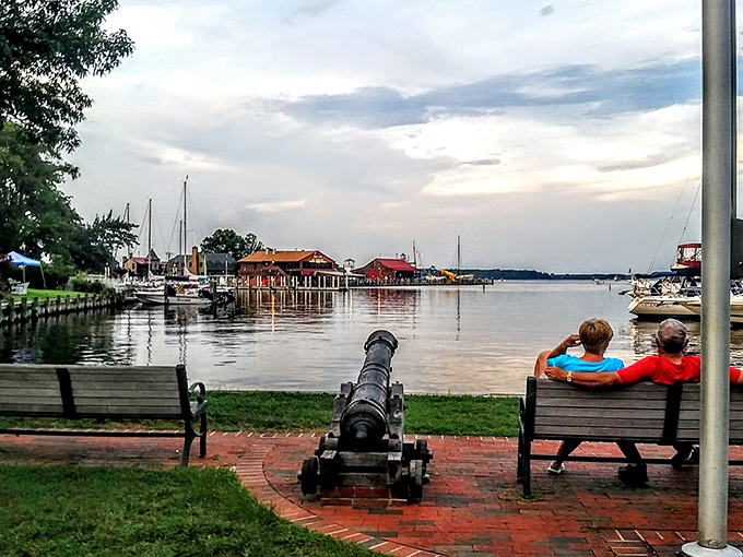 Nothing says "I'm on vacation" quite like watching the sunset over St. Michaels harbor with a historic cannon as your companion.