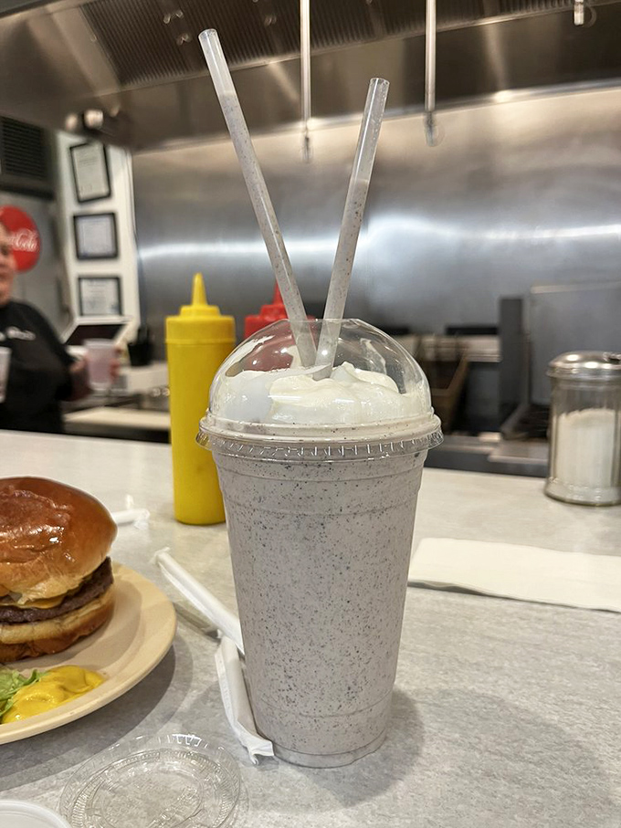 This cookies-and-cream milkshake isn't just a drink, it's dessert with a straw. The perfect companion to cut through a hearty meal.